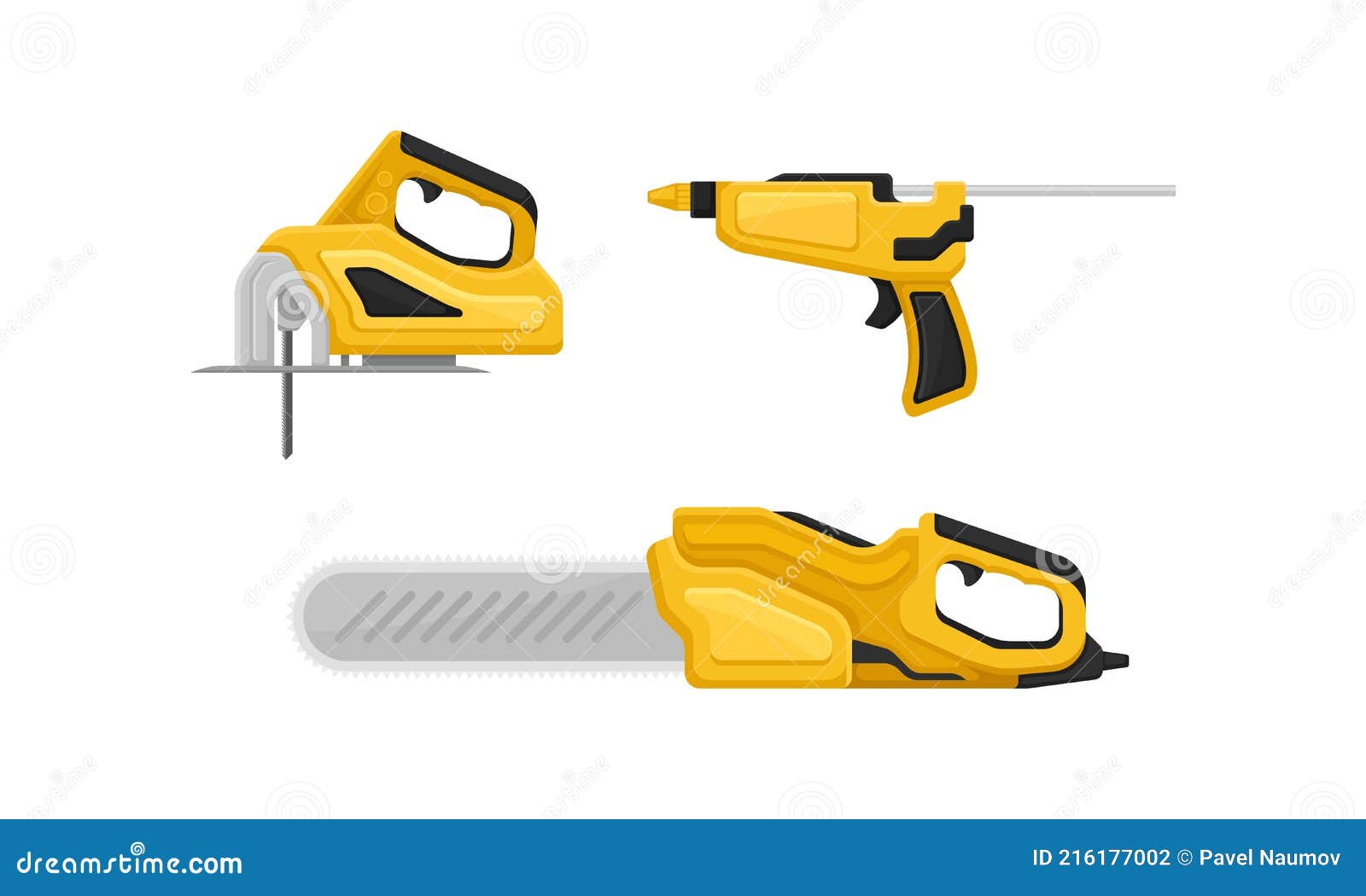 Yellow Power Tool For Construction Work Like Drilling And Cutting ...
