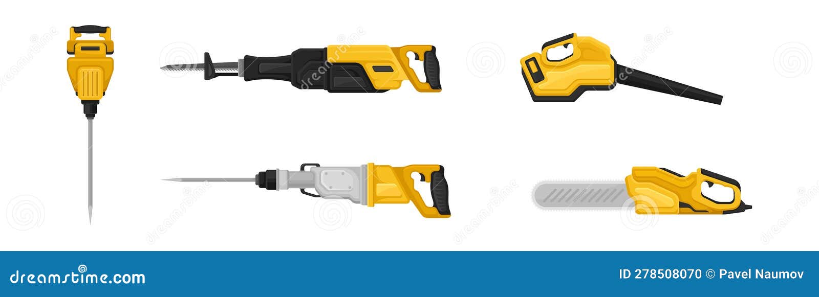 Yellow Power Tool For Construction Work Like Drilling And Cutting ...