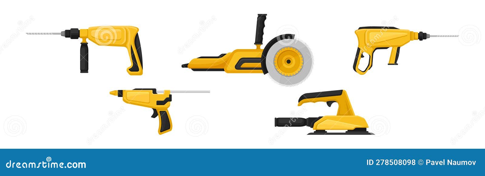 Yellow Power Tool For Construction Work Like Drilling And Cutting ...