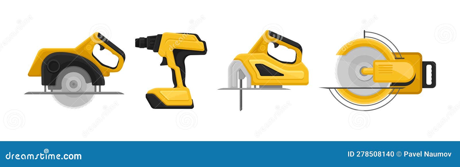 Yellow Power Tool For Construction Work Like Drilling And Cutting ...