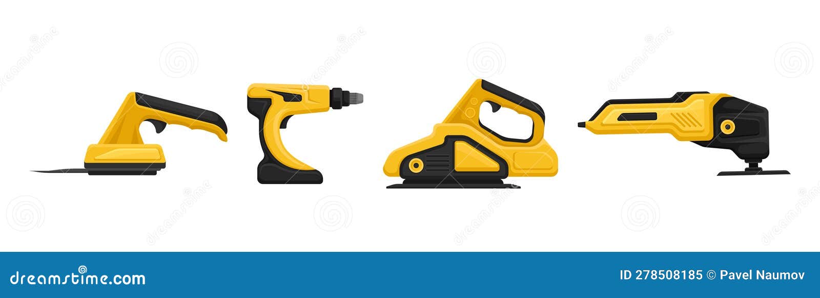 Yellow Power Tool For Construction Work Like Drilling And Cutting ...