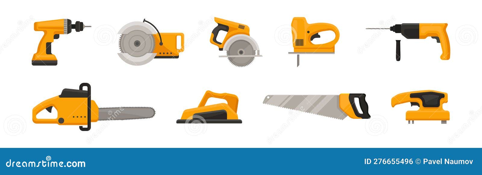 Yellow Power Tool For Construction Work Like Drilling And Cutting ...