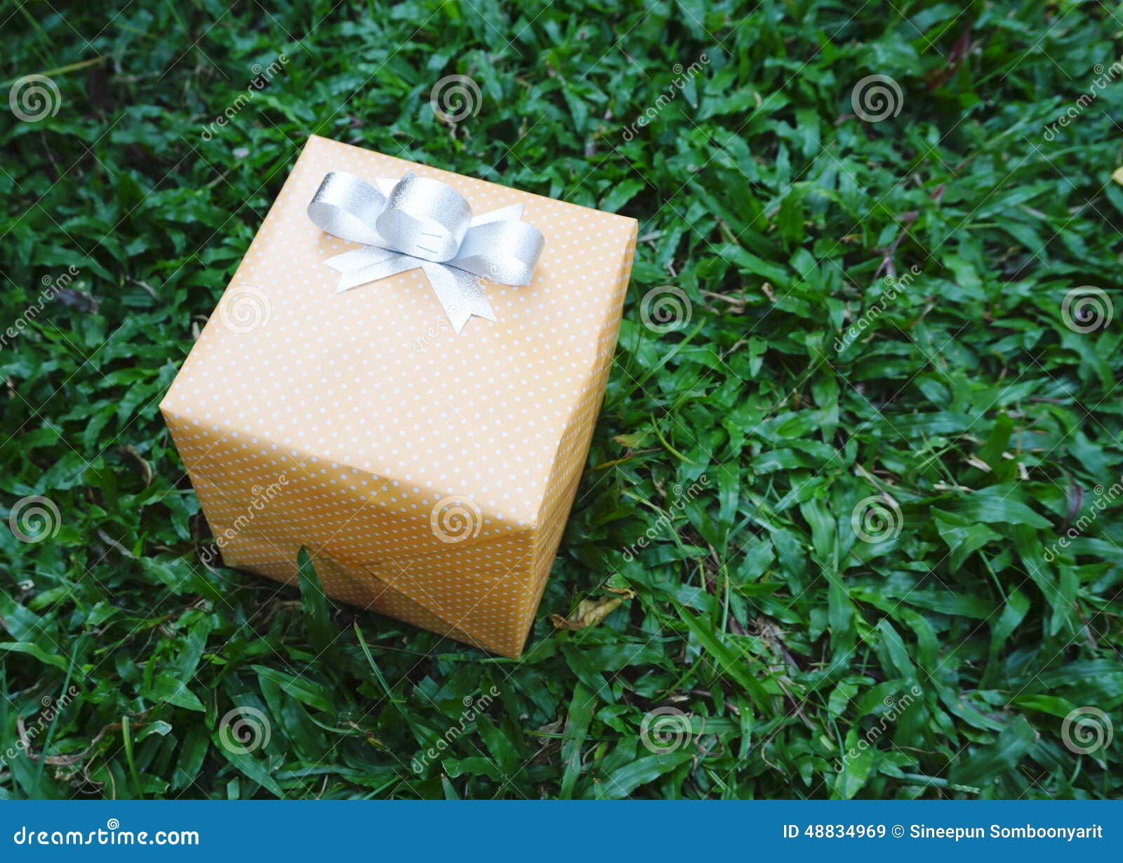Yellow present box stock image. Image of gift, ribbon - 48834969
