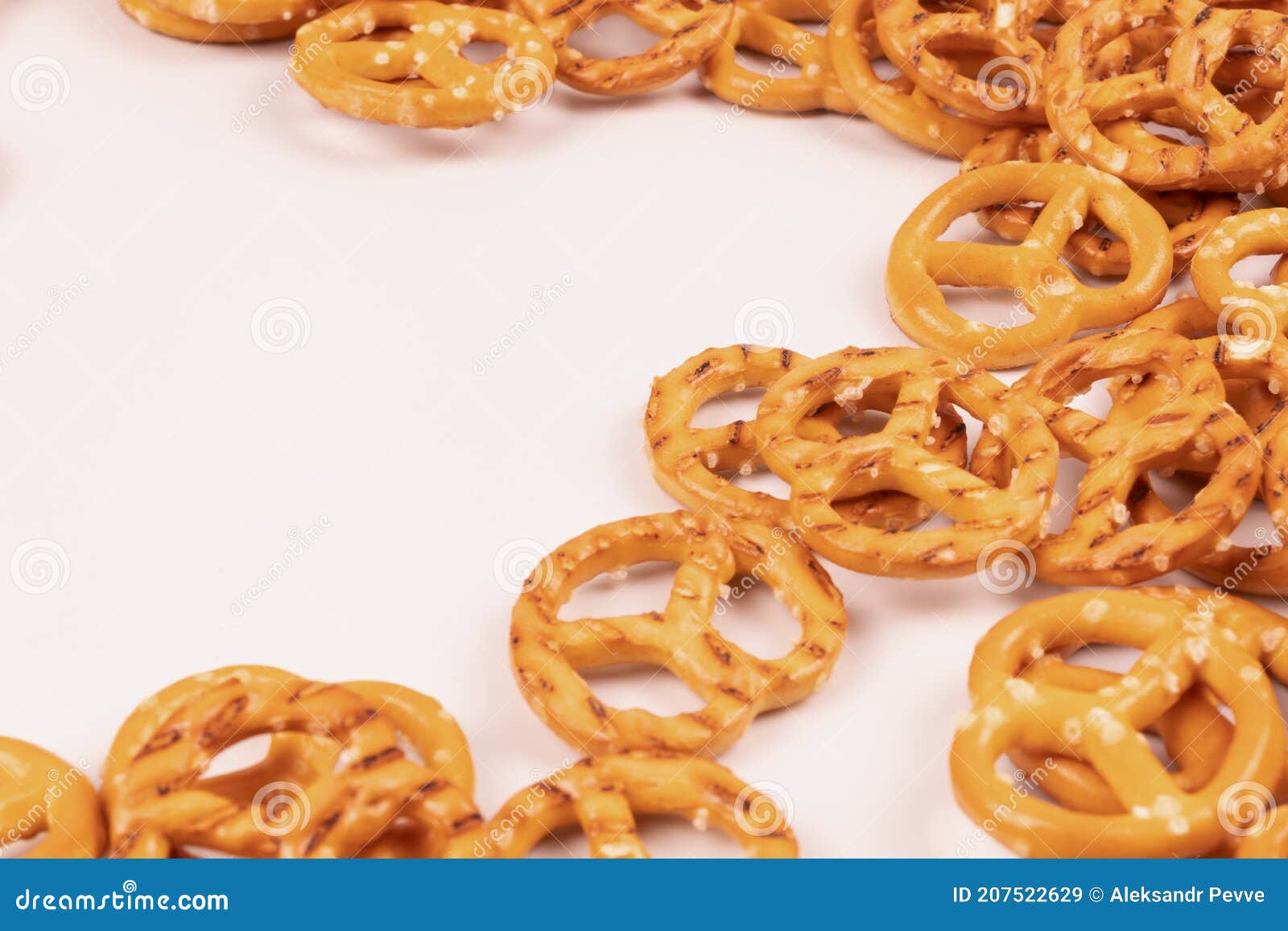 Yellow Pretzels Folded in a Corner Diagonal View Stock Image - Image of ...