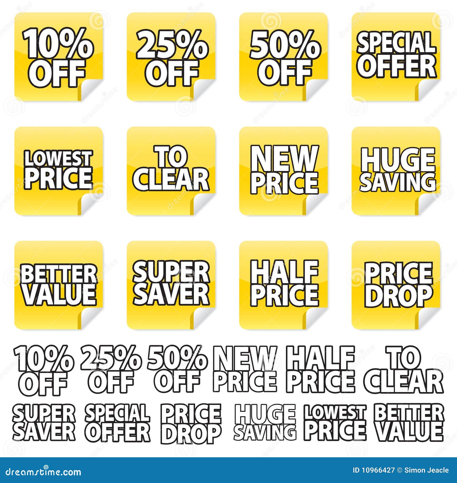 Yellow Price Sticker stock vector. Illustration of stickers - 10966427