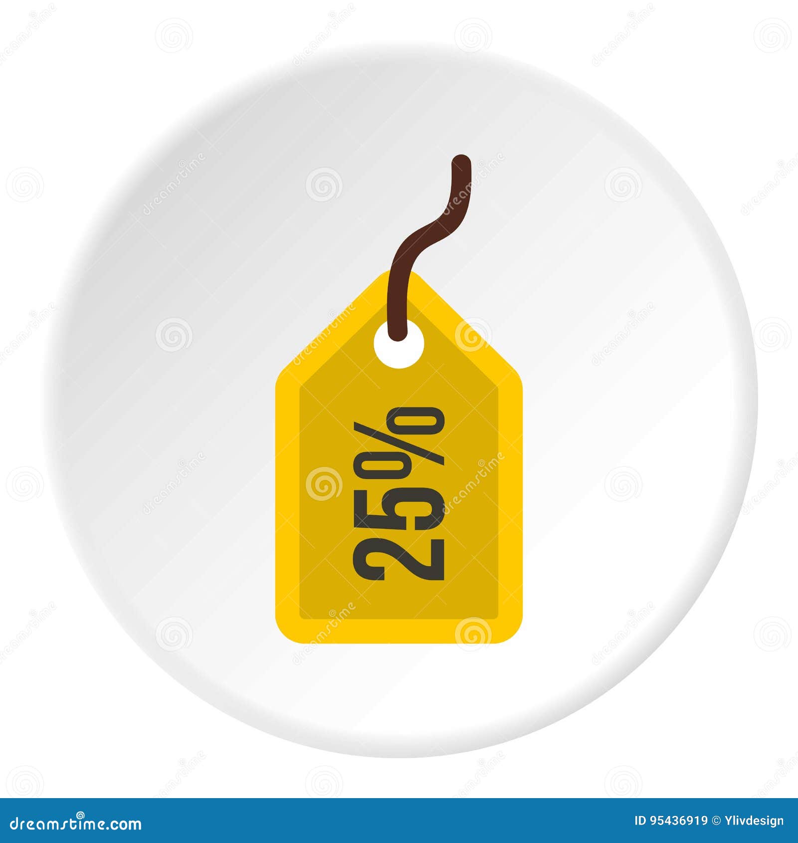 Yellow Price Tag, 25 Percent Icon Circle Stock Vector - Illustration of ...