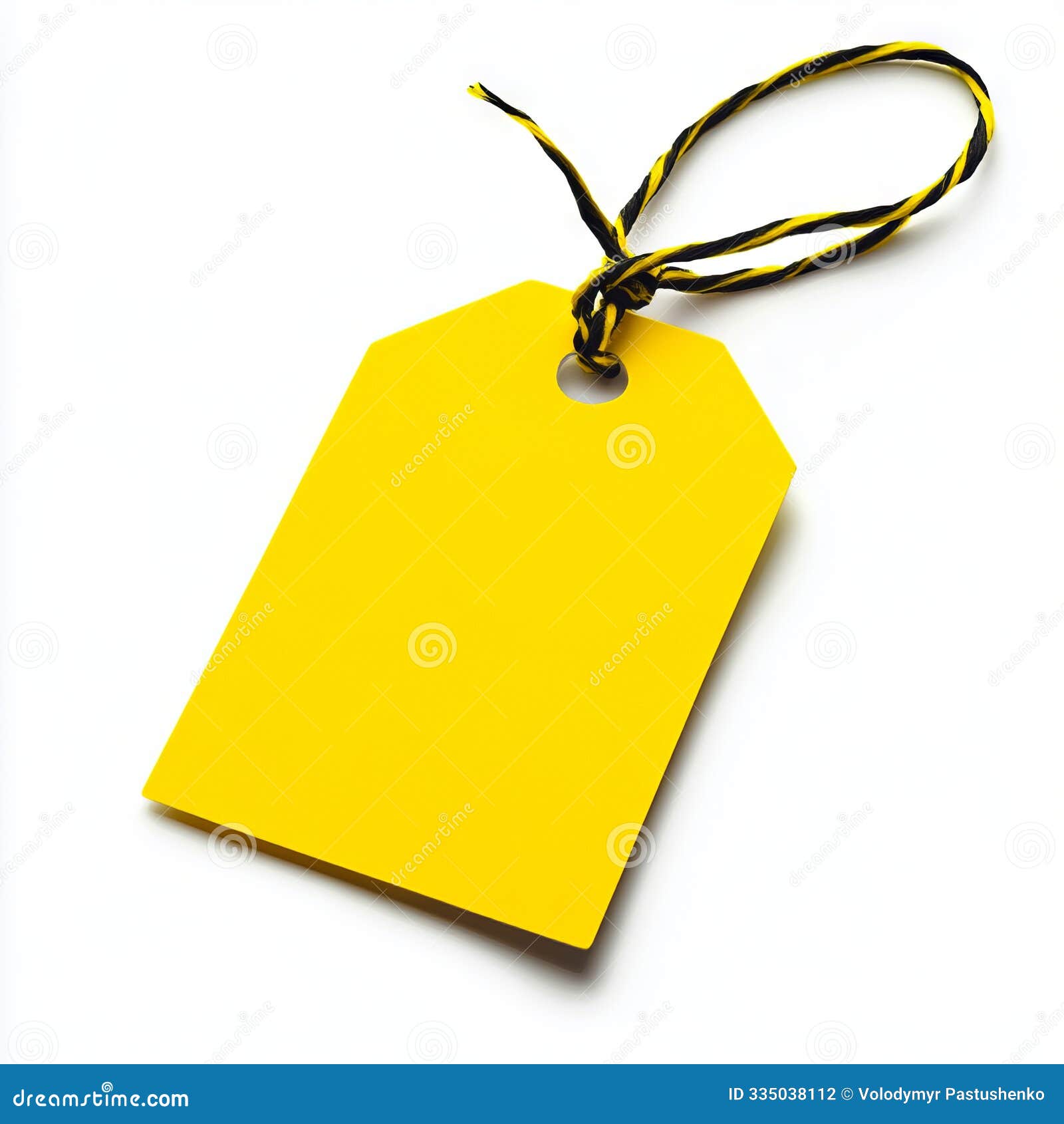 A Yellow Price Tag with a String Attached To it Stock Illustration ...