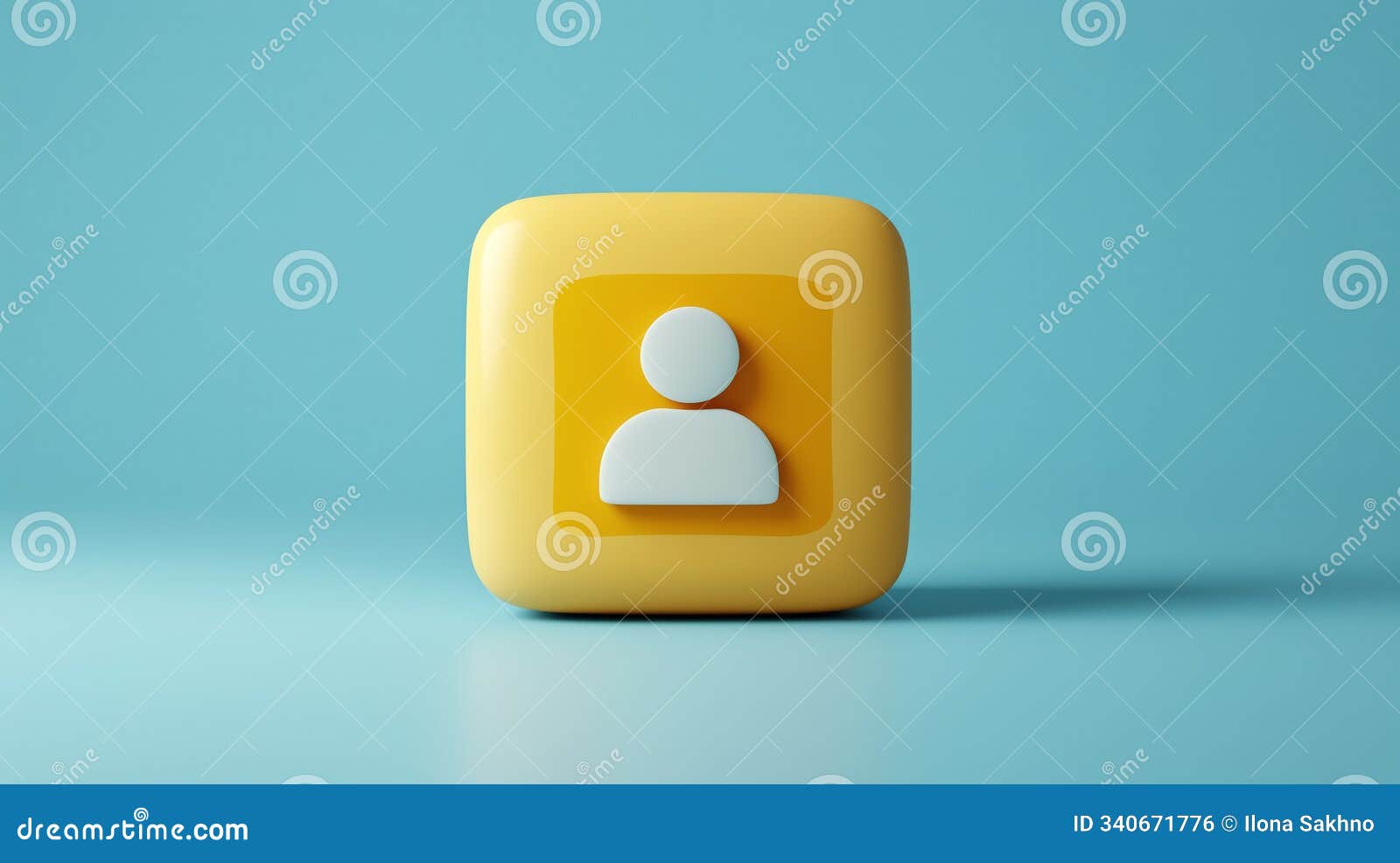 Yellow Profile Icon with a Modern 3D Design on a Light Blue Background ...