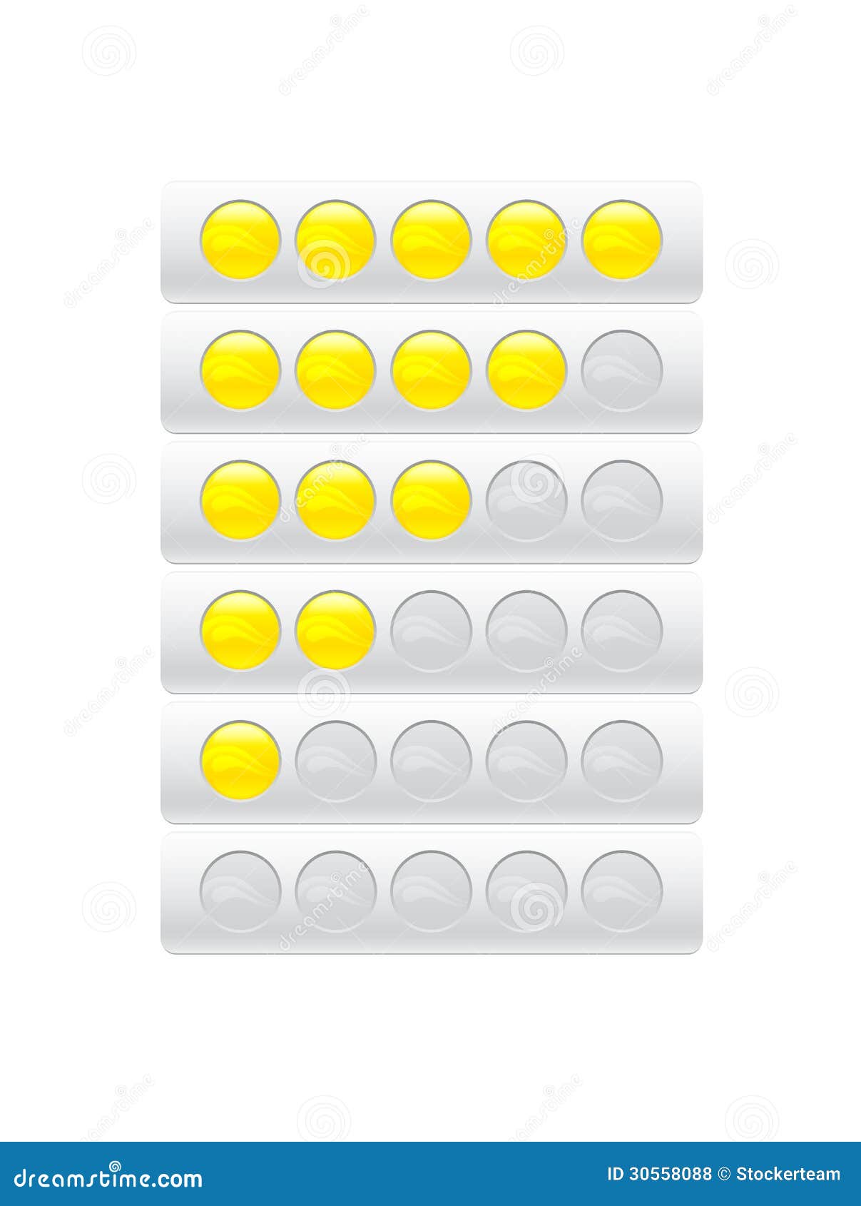 Yellow Progress Bar from Circles Stock Illustration - Illustration of ...