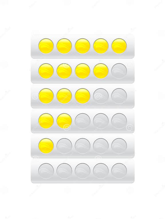Yellow Progress Bar from Circles Stock Illustration - Illustration of ...