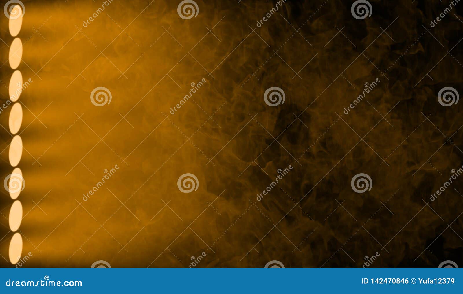 Yellow Projector. Spotlight Stage With Smoke On Background. Design ...