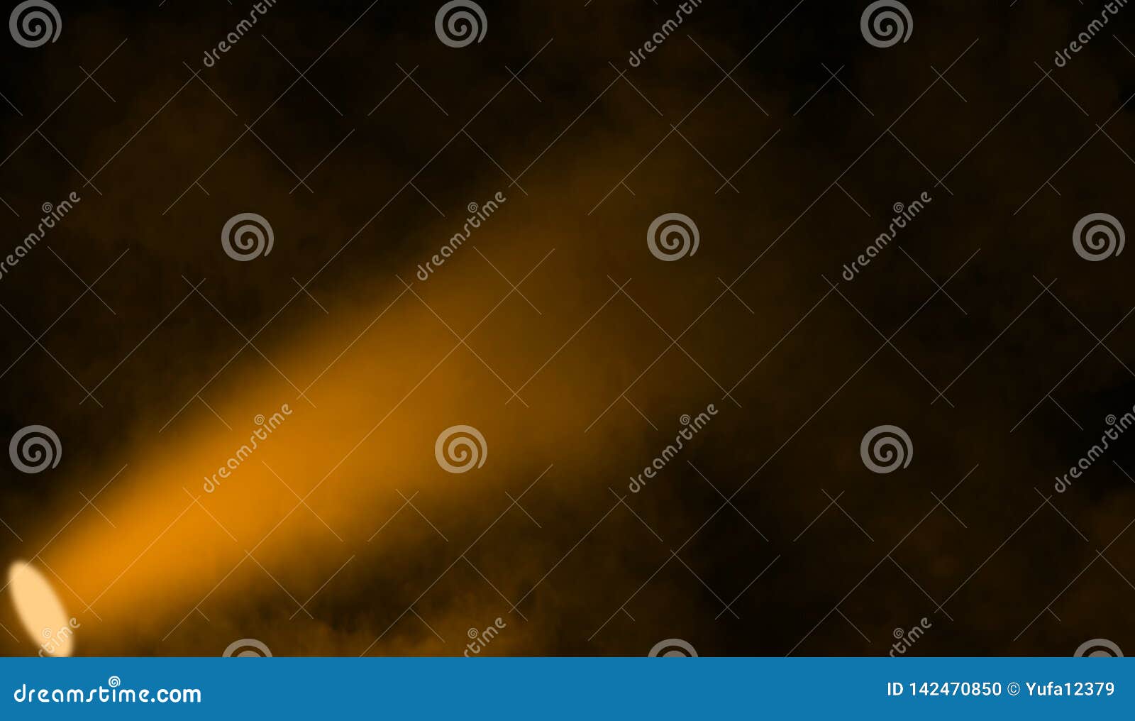 Yellow Projector. Spotlight Stage With Smoke On Background. Design ...