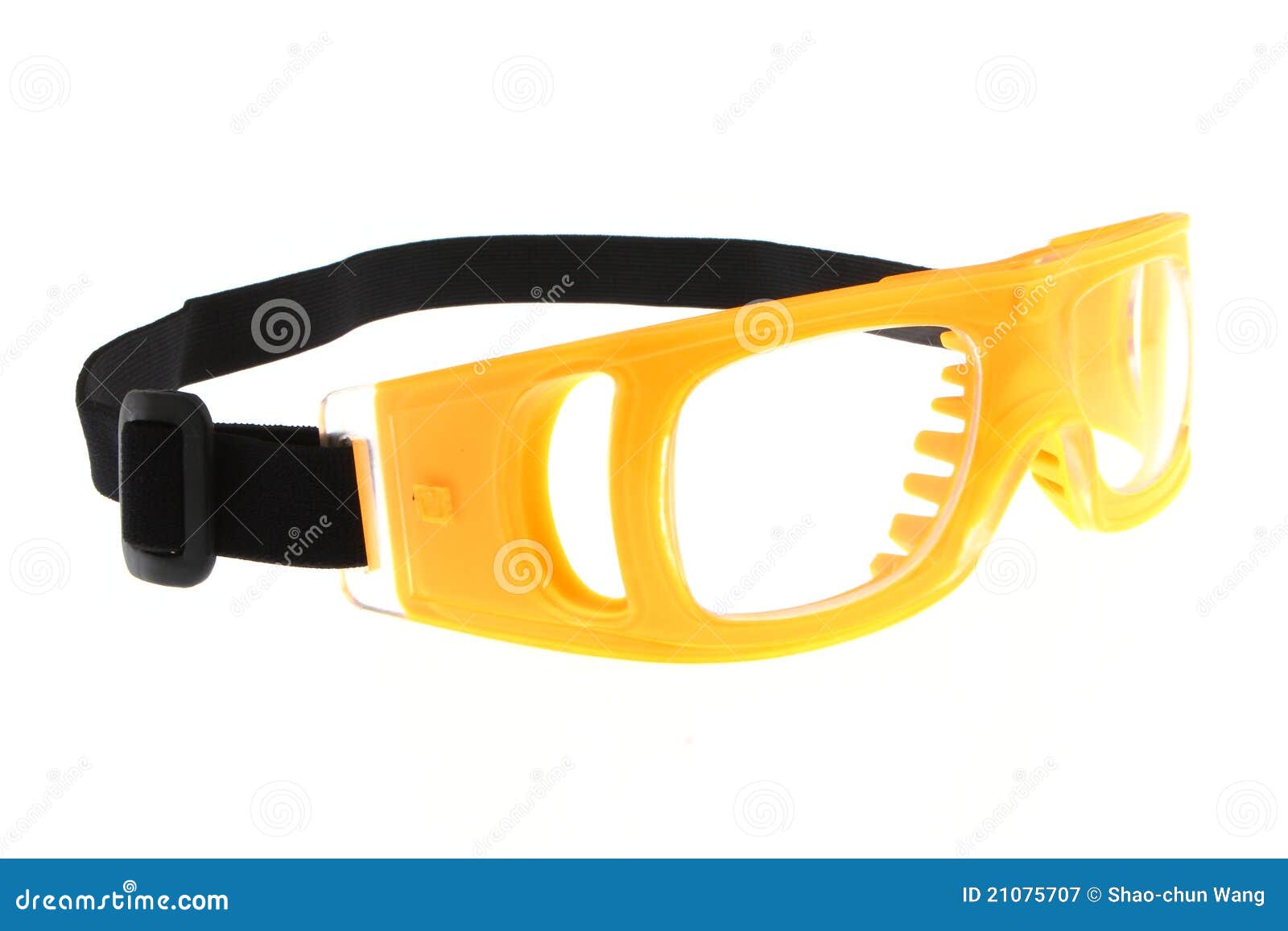 Yellow Protect Eye Goggles with White Background Stock Image - Image of ...