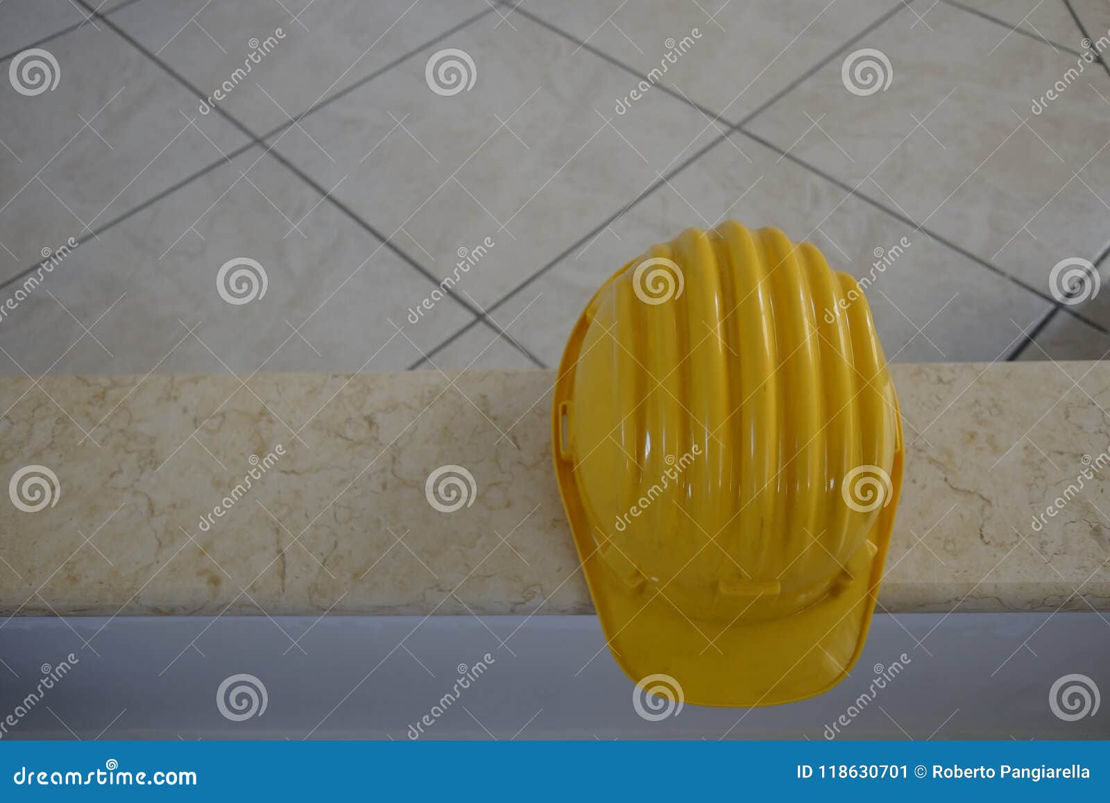 Yellow protection helmet stock image. Image of protective - 118630701