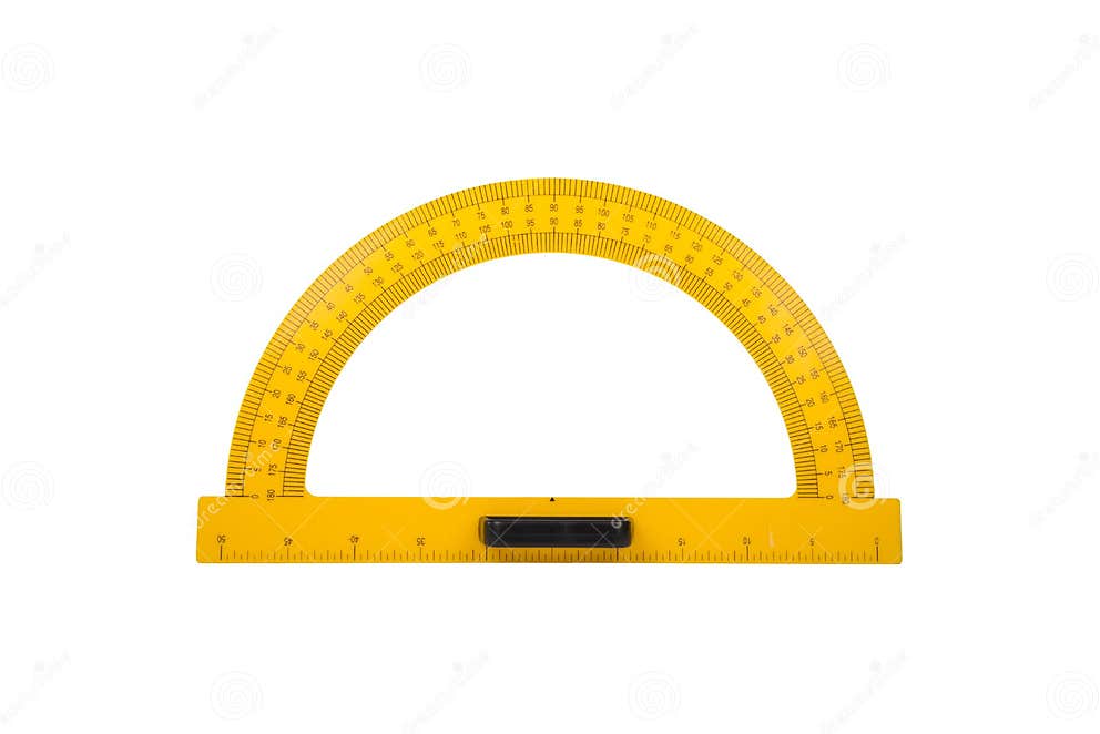 Yellow Protractor Ruler Isolated on White Background Stock Image ...