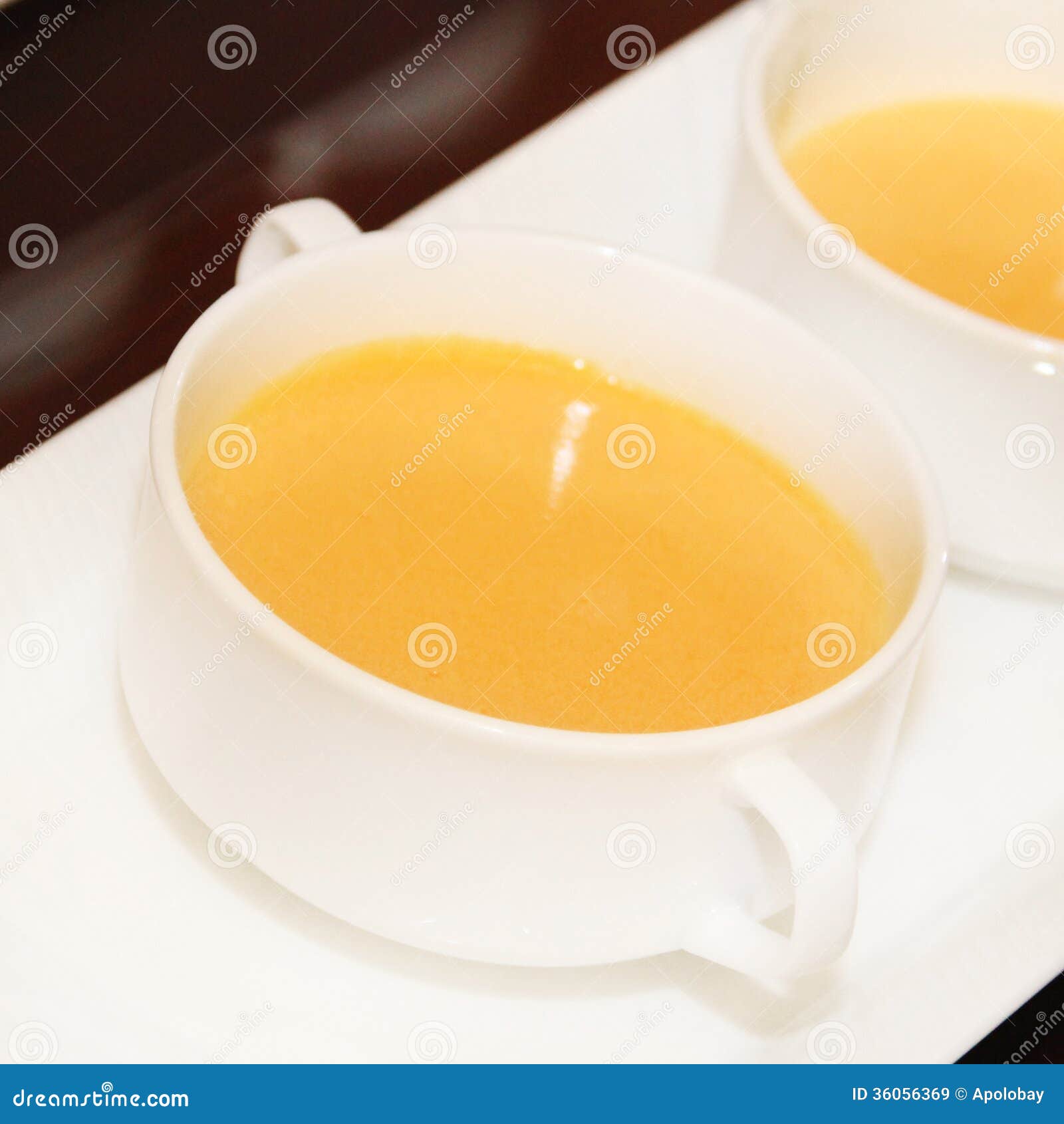 Yellow Pudding in White Bowl Stock Image - Image of apricot, cooking ...