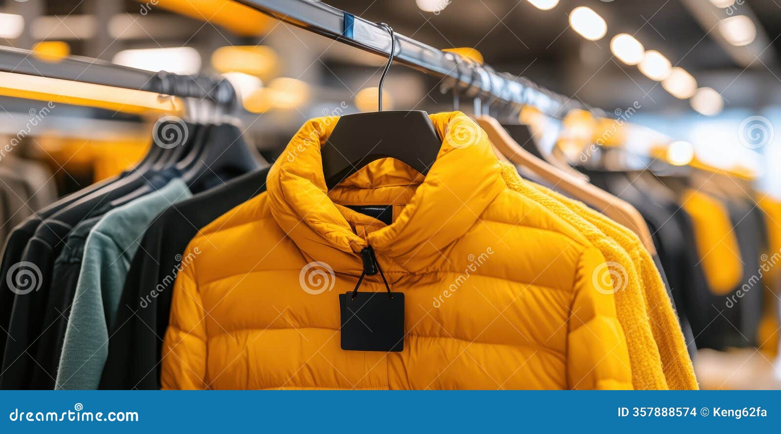Yellow Puffer Jacket Mockup Set, Vector Isolated Illustration ...