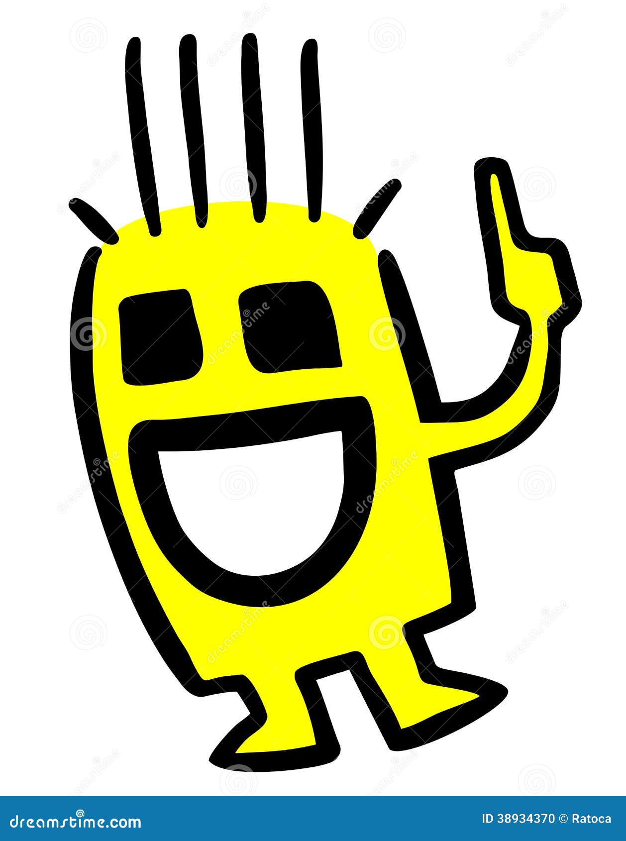 Yellow puppet stock vector. Illustration of drawing, happy - 38934370