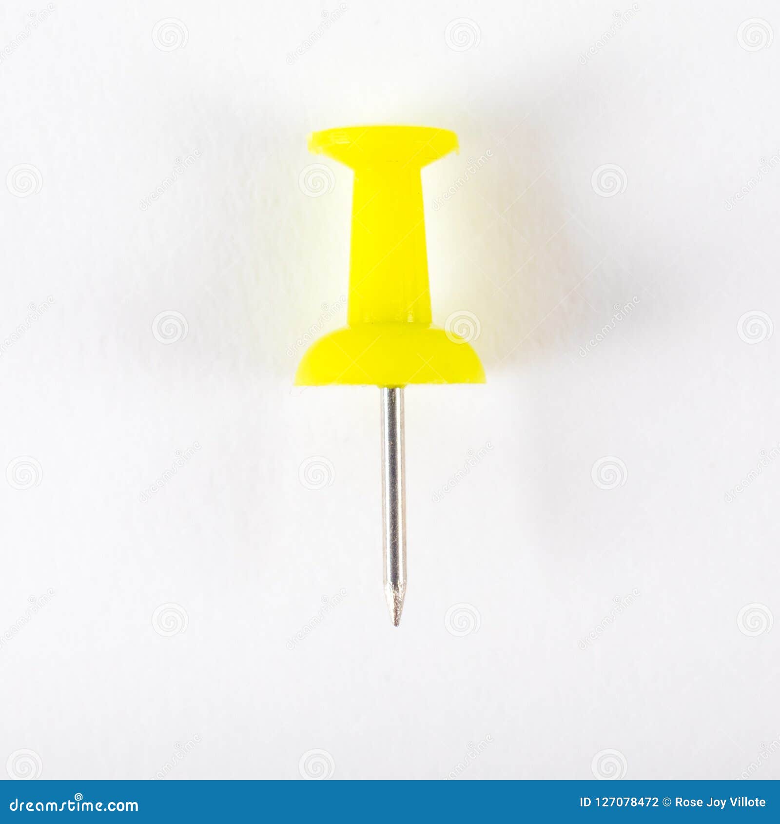 Yellow Push Pin in White Background or Wallpaper Stock Photo - Image of ...