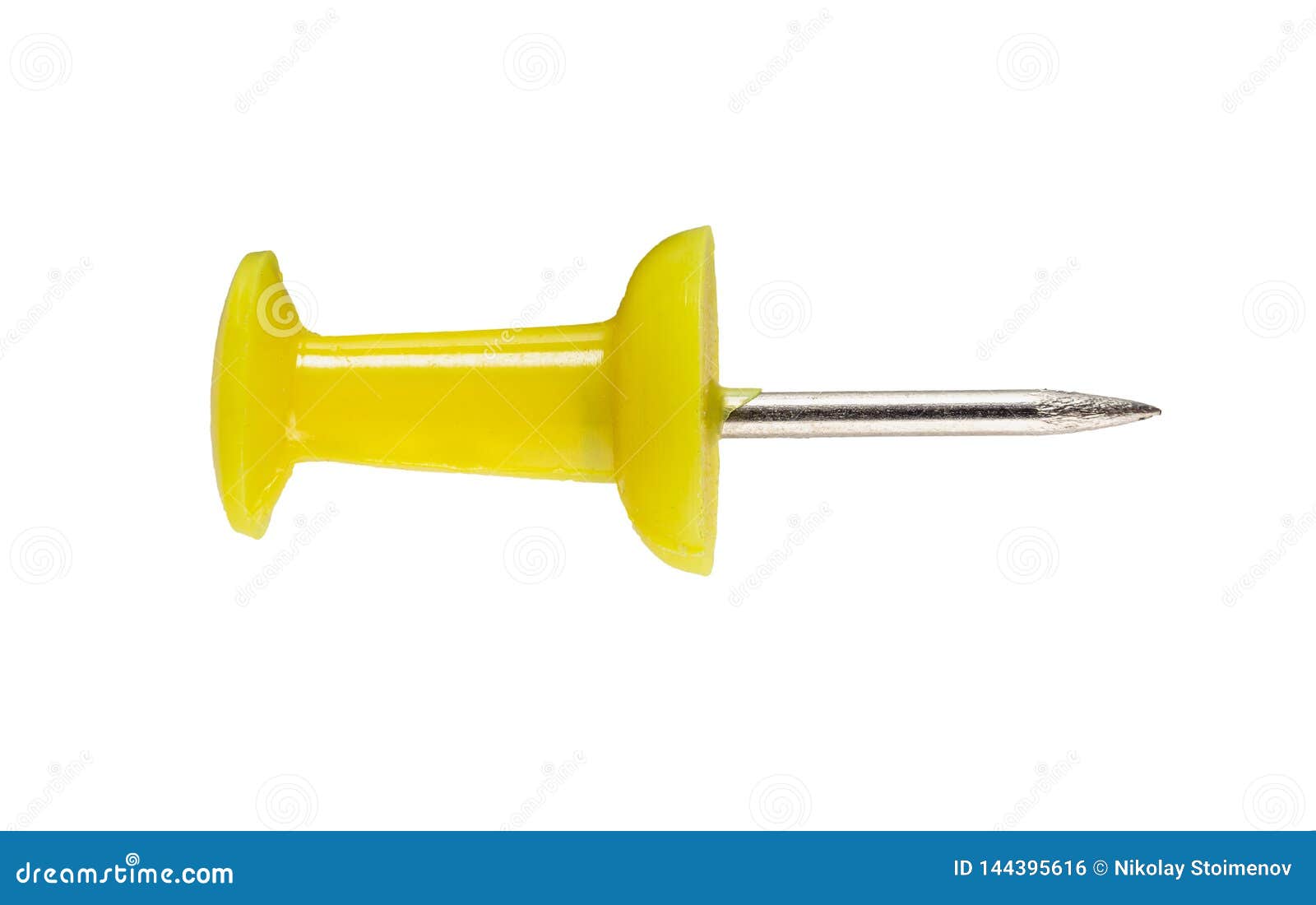 Yellow Pushpin Extreme Macro Isolated on White Background Stock Photo ...