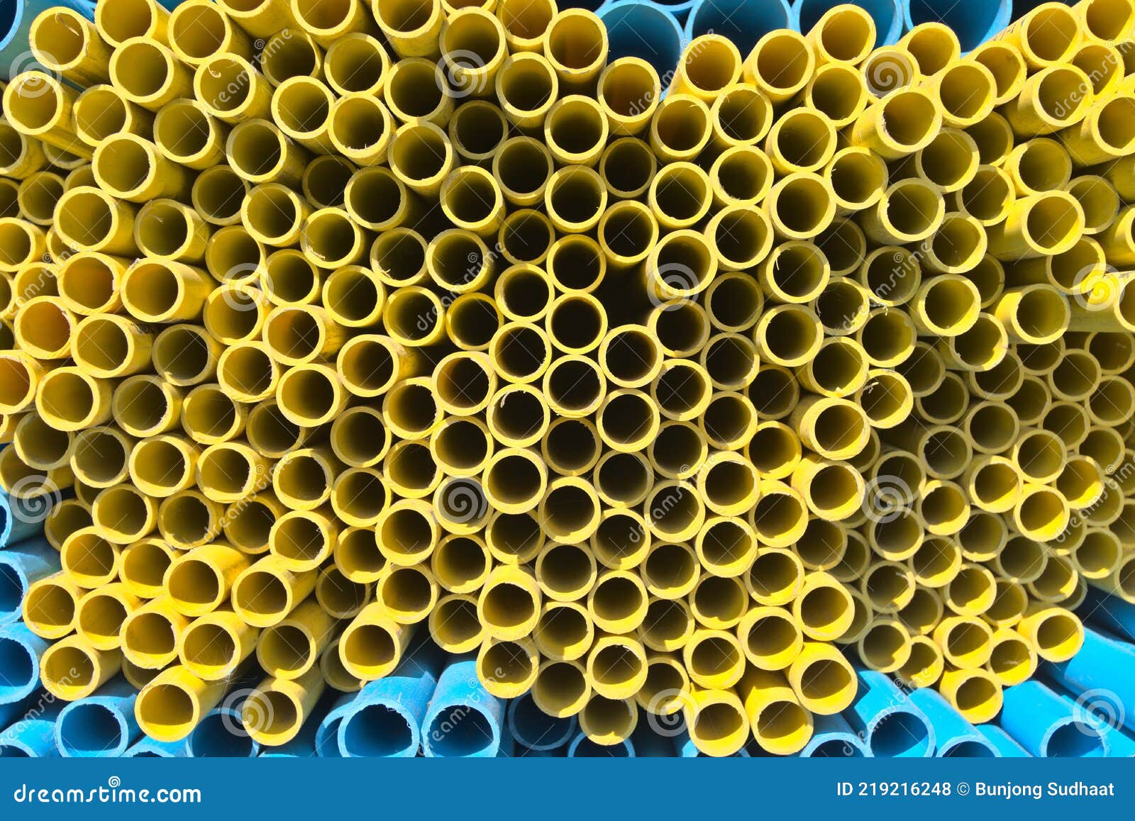Yellow PVC Pipe for Electrical Work Stock Photo - Image of supply ...
