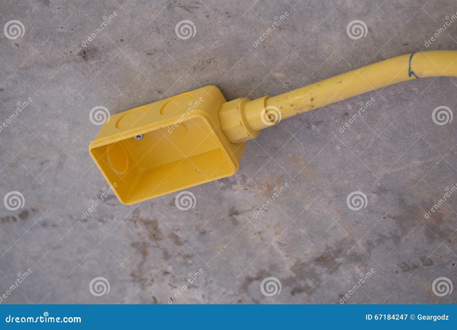Yellow PVC Pipes for Electrical Boxes on Concrete Ceiling Stock Image ...