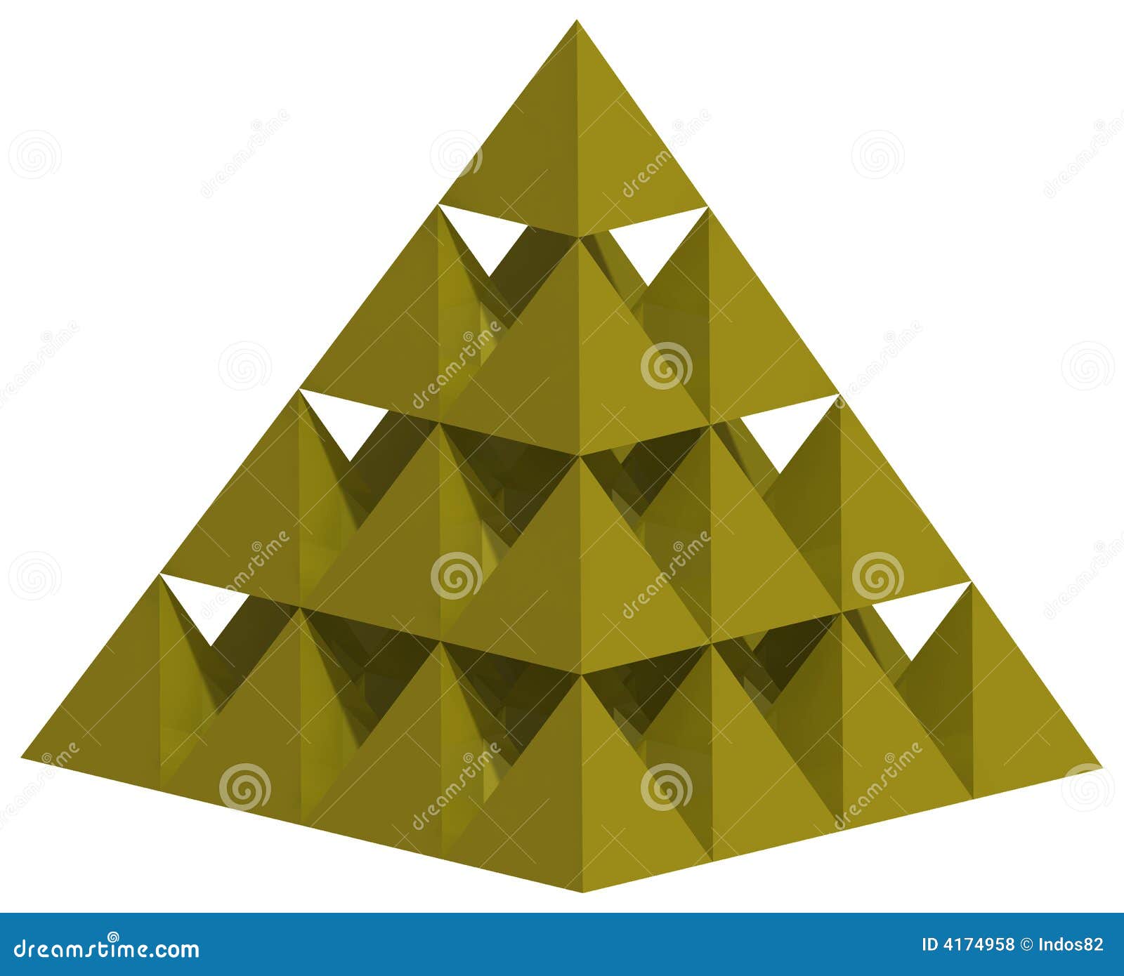 Yellow pyramid 3D stock illustration. Illustration of graphic - 4174958