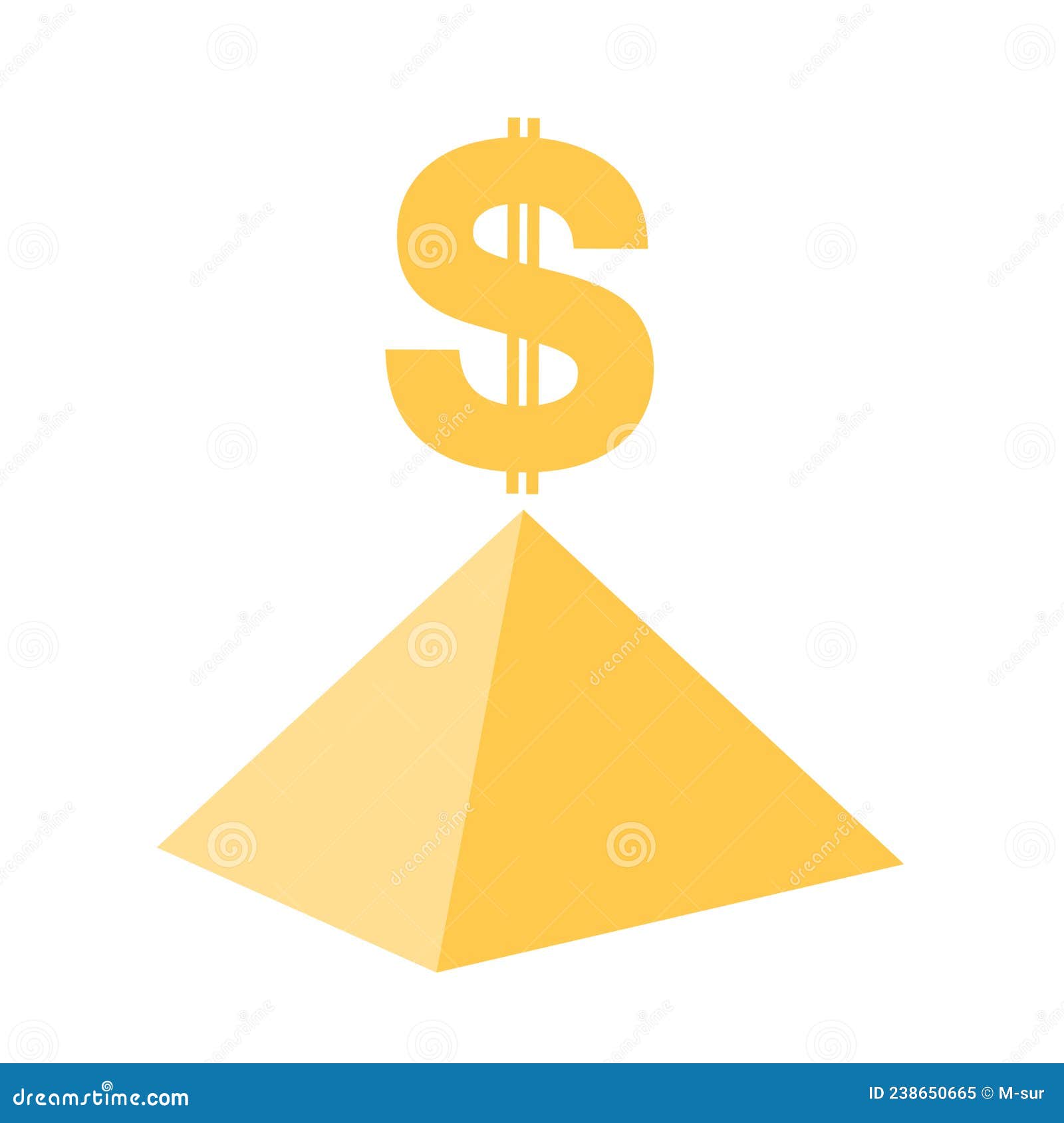 Yellow Pyramid with US Dollar on the Top As Metaphor of Ponzi Scheme ...