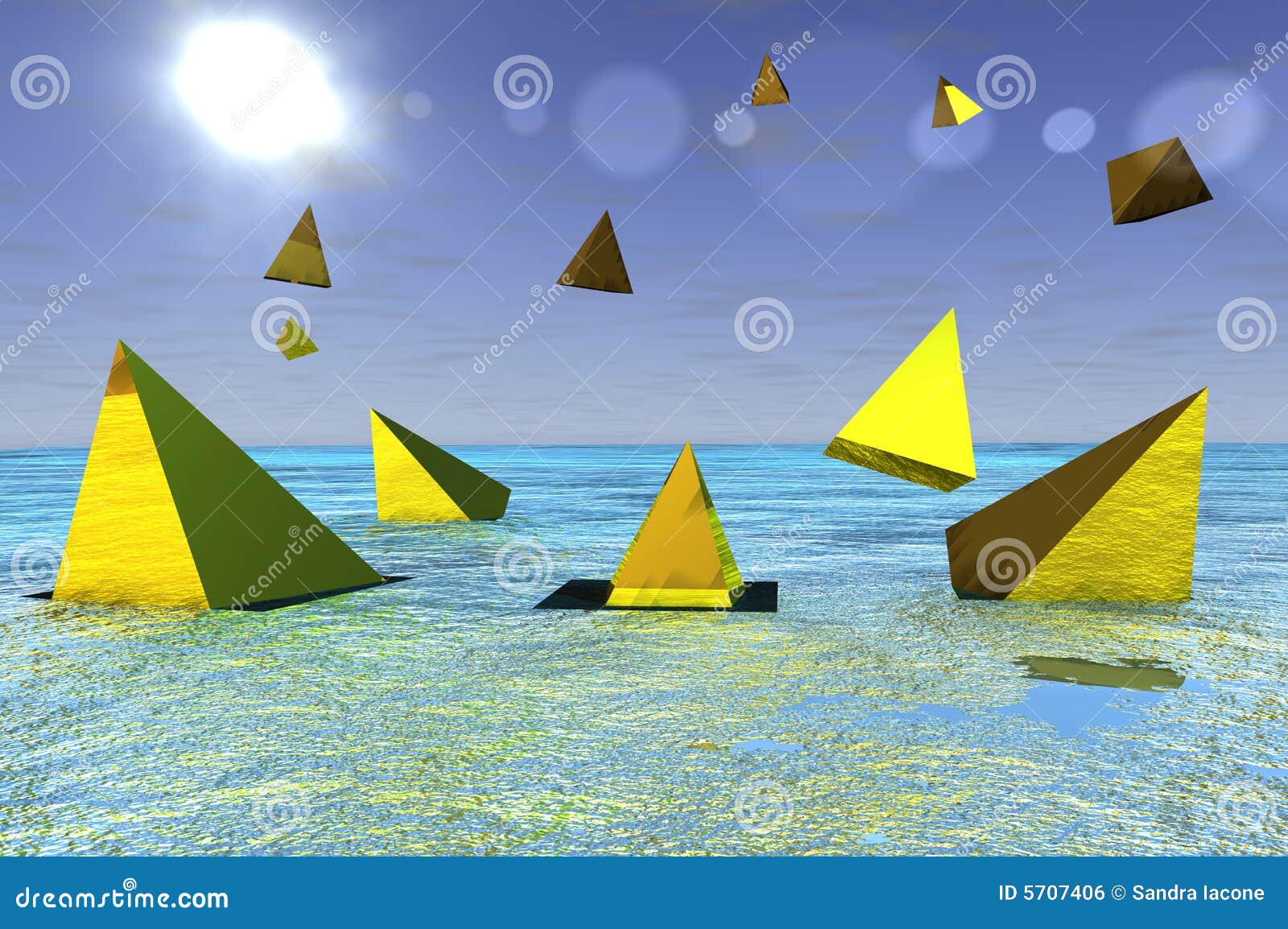 Yellow Pyramids Picture. Image: 5707406