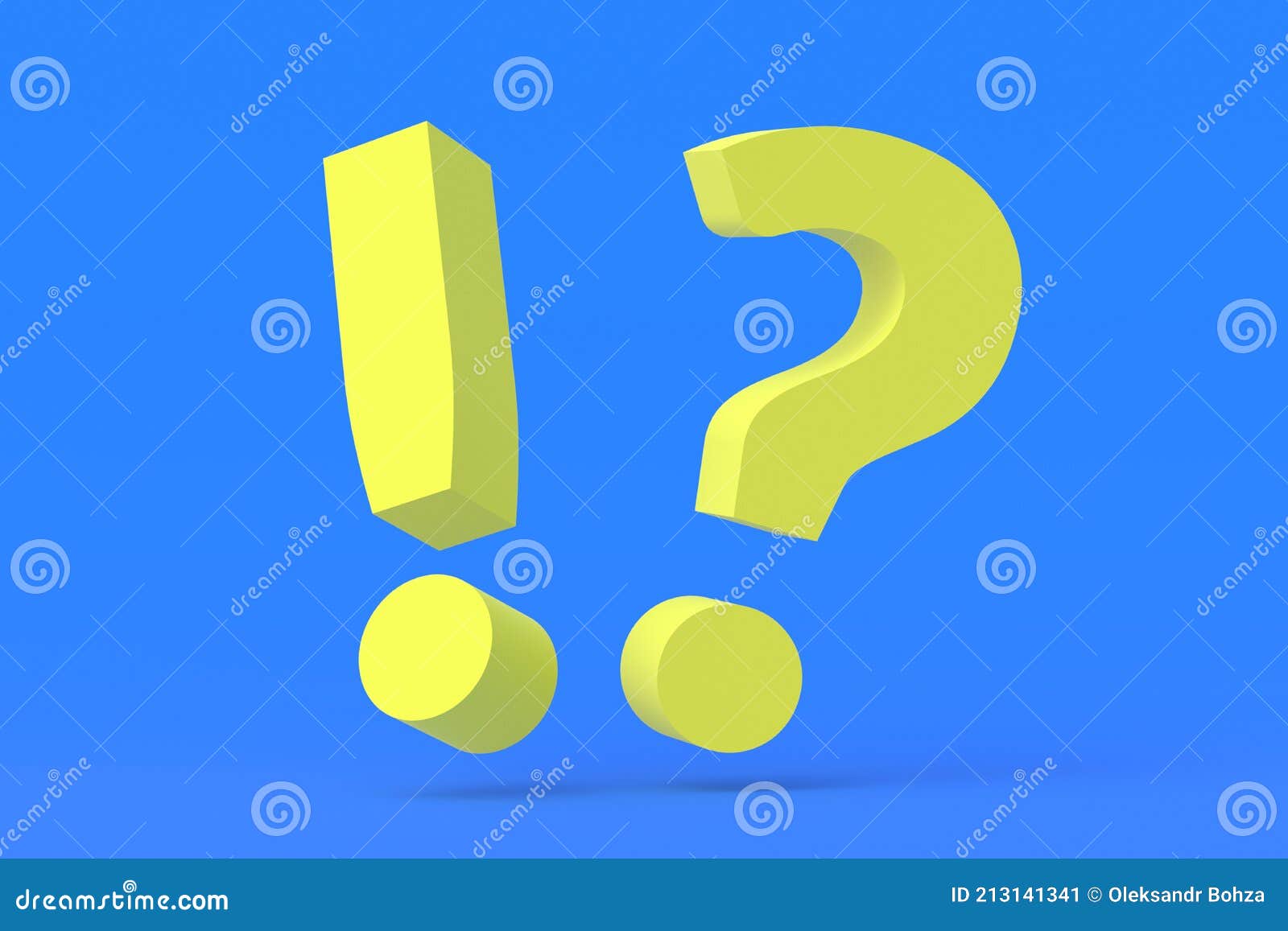 Yellow Question and Exclamation Mark on Blue Background Stock ...