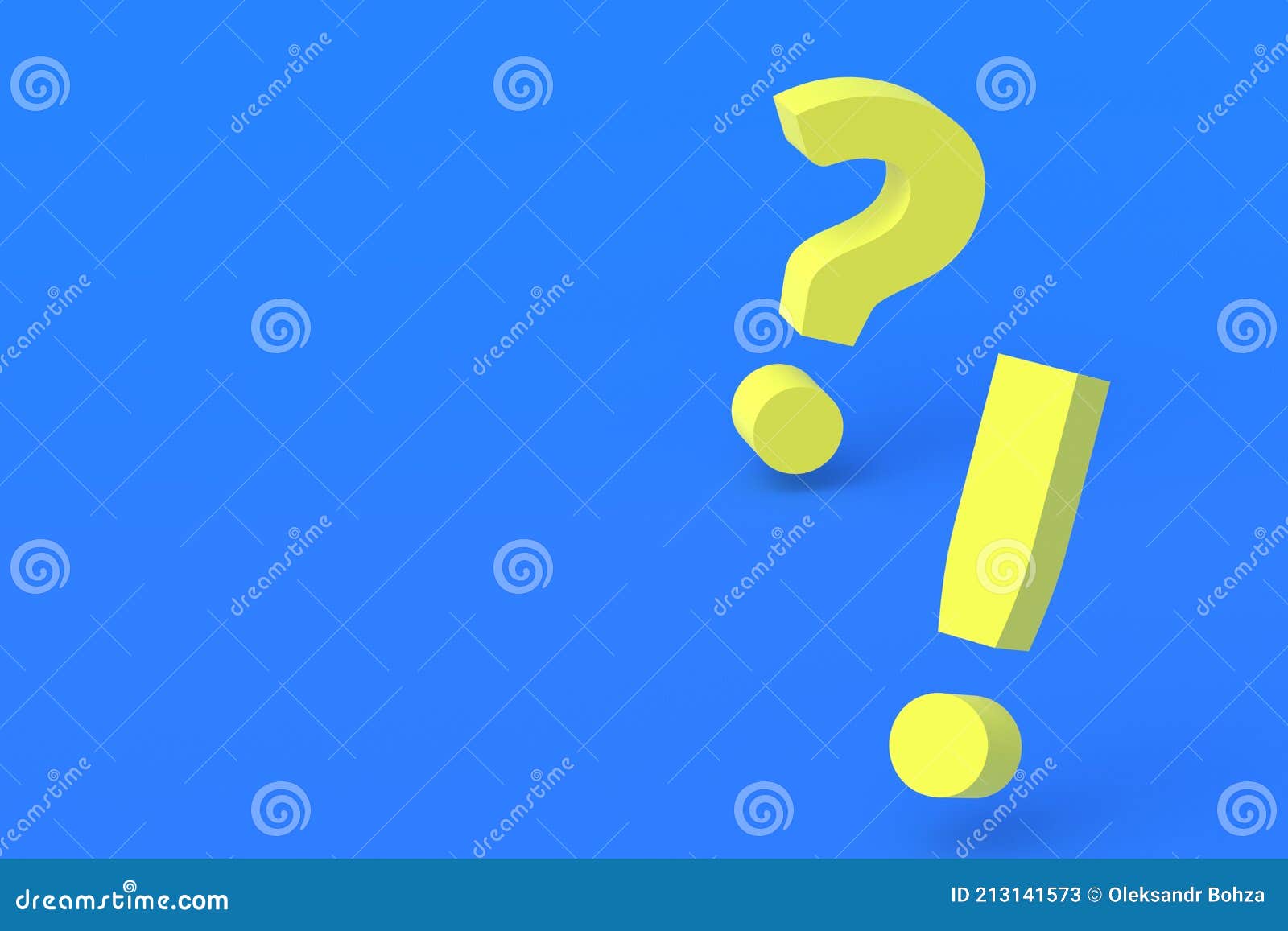 Yellow Question and Exclamation Mark on Blue Background Stock ...