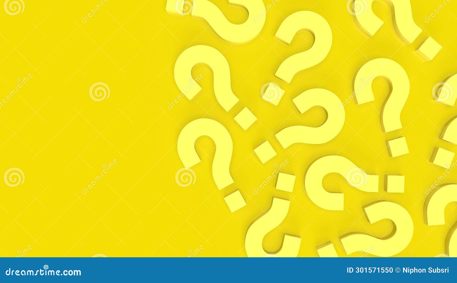 The Yellow Question Mark for Abstract Background 3d Rendering Stock ...