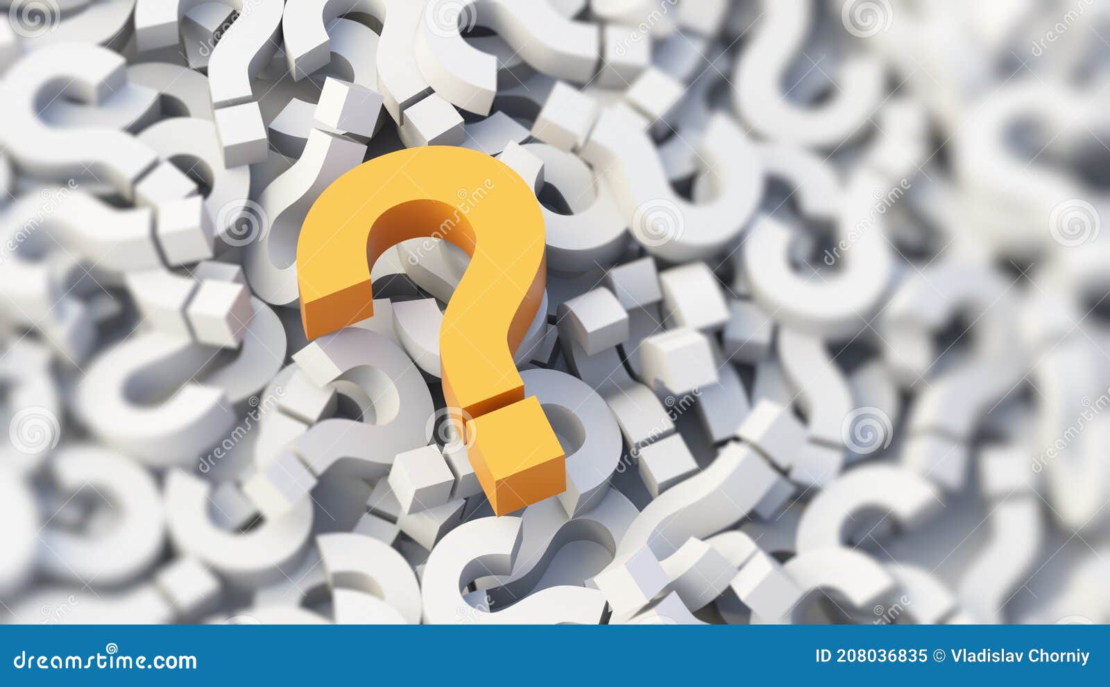 Yellow Question Mark on a Background of White Signs Stock Illustration ...