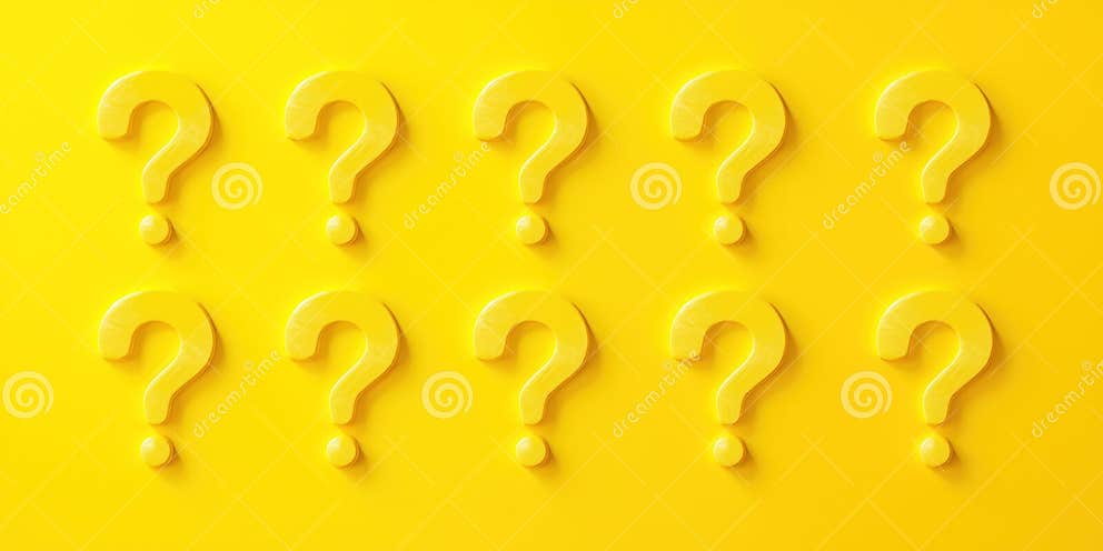 Yellow Question Marks on Yellow Background. Uncertainty and Confusion ...
