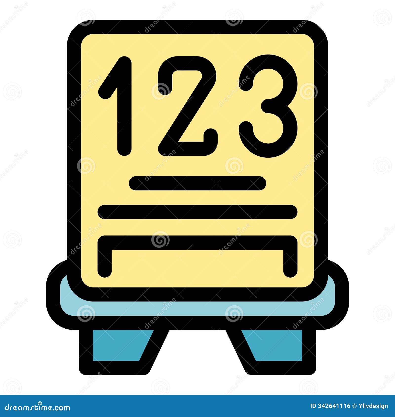 Yellow Queue Management System Showing 123 Number Stock Illustration ...
