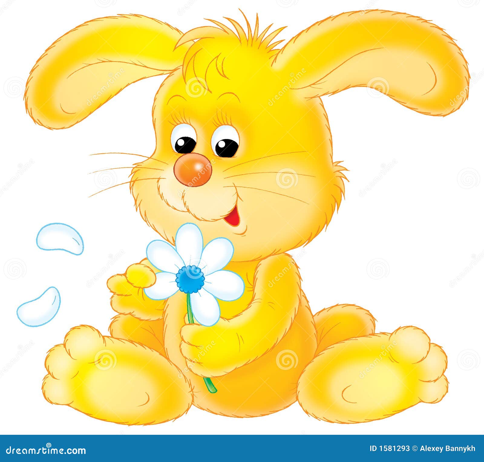 Yellow Rabbit stock illustration. Illustration of funny - 1581293