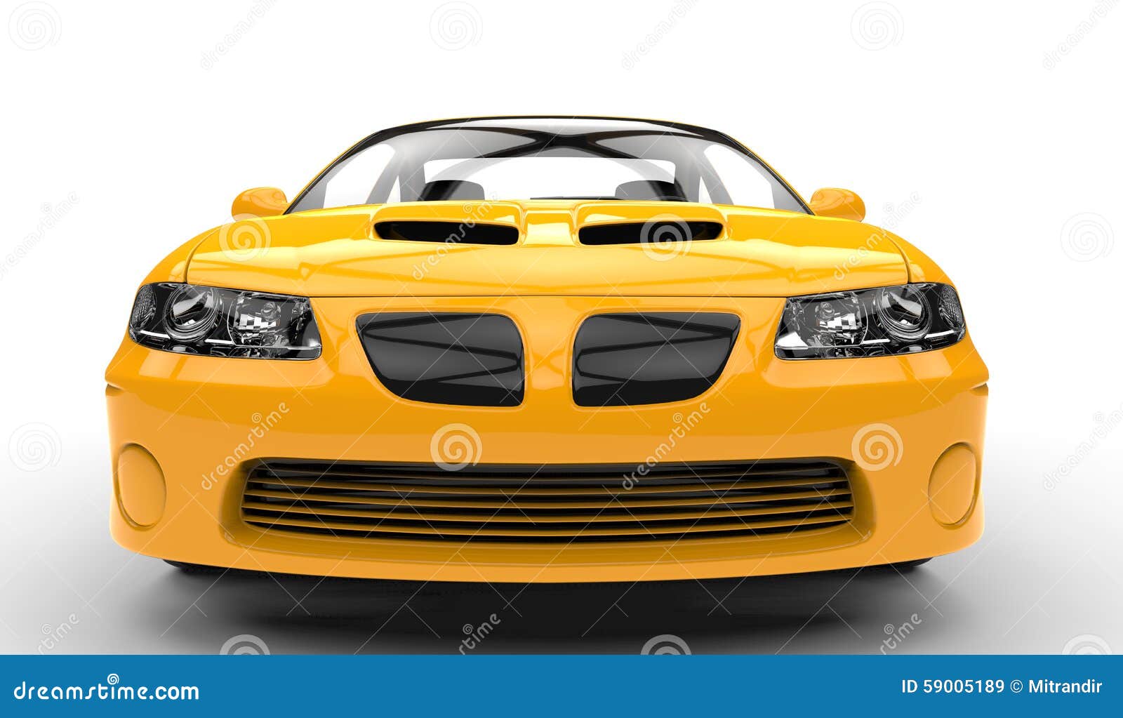 Yellow Race Car: Dynamic Cartoon Illustration Of A Fiery Speedster ...