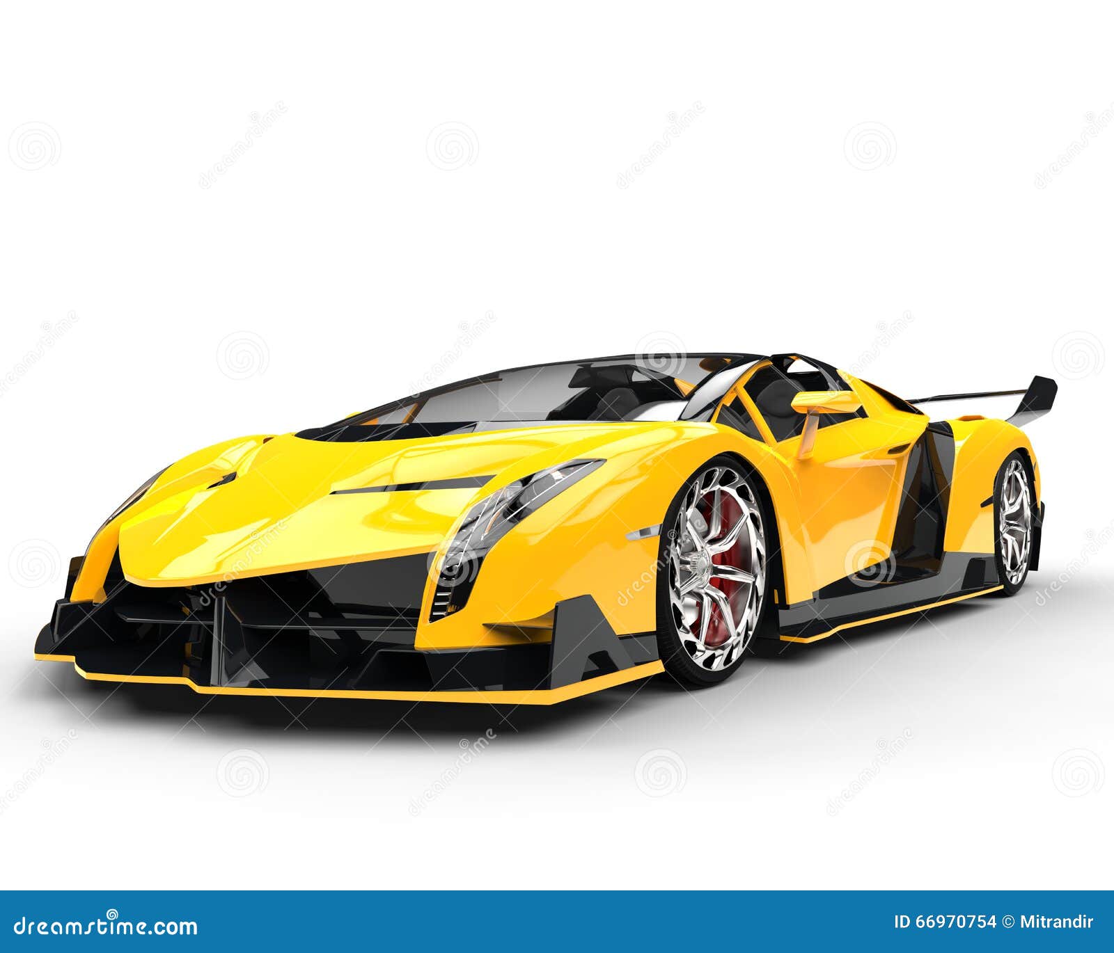Yellow Race Supercar stock illustration. Illustration of concept - 66970754