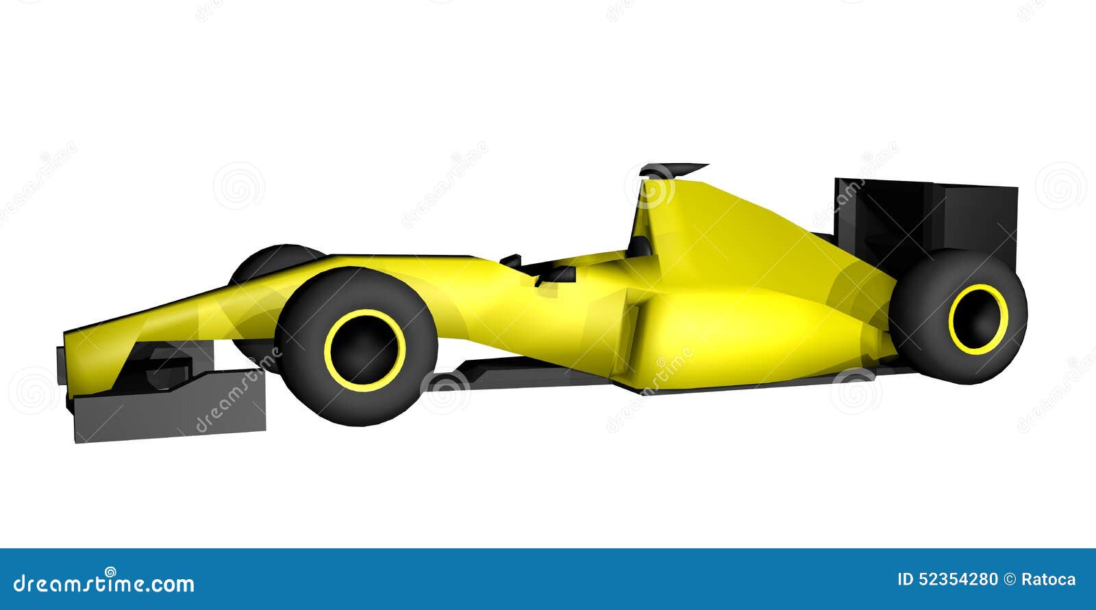 Yellow racing car stock illustration. Illustration of racing - 52354280