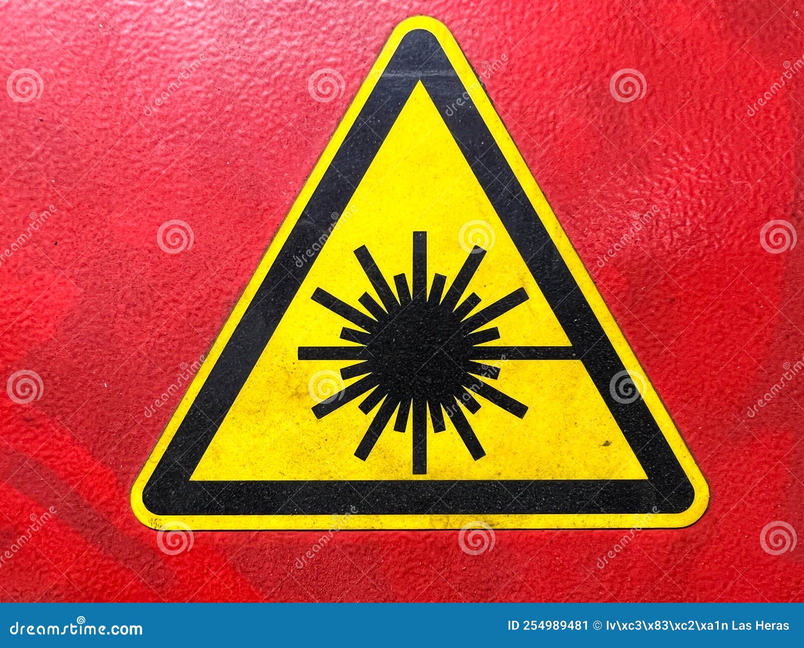 Red-yellow Radiation Sign On A Lawn. Exclusion Zone. Chernobyl, Pripyat ...