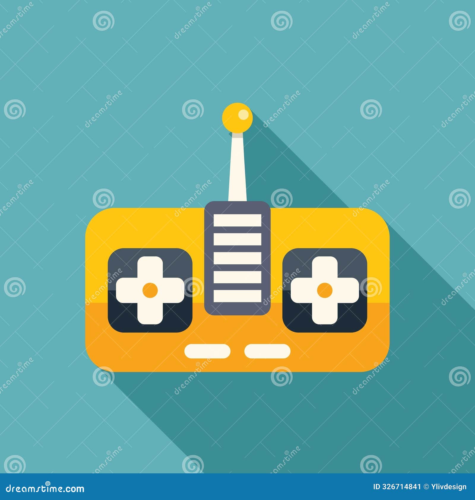 Yellow Radio Remote Control with Antenna Extending Upwards Stock ...