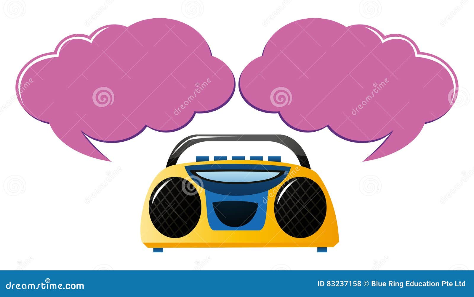 Yellow Radio with Two Speech Bubbles Stock Vector - Illustration of ...
