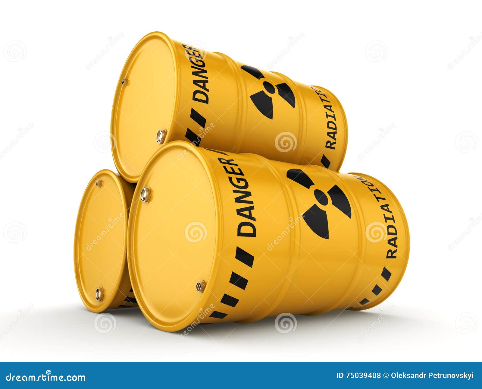 Yellow radioactive barrels stock illustration. Illustration of disaster ...