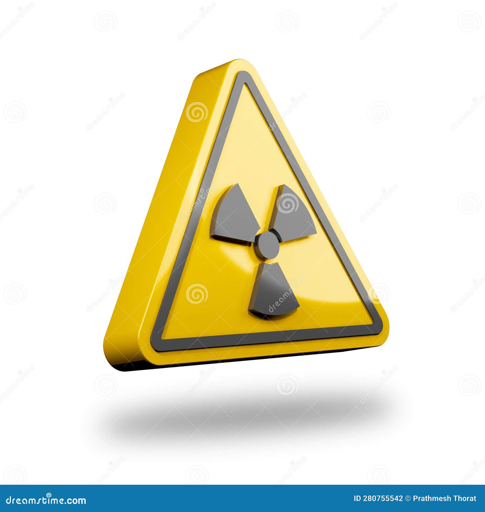 Yellow Radioactivity Sign Triangular Caution Sign 3D Illustration Stock ...