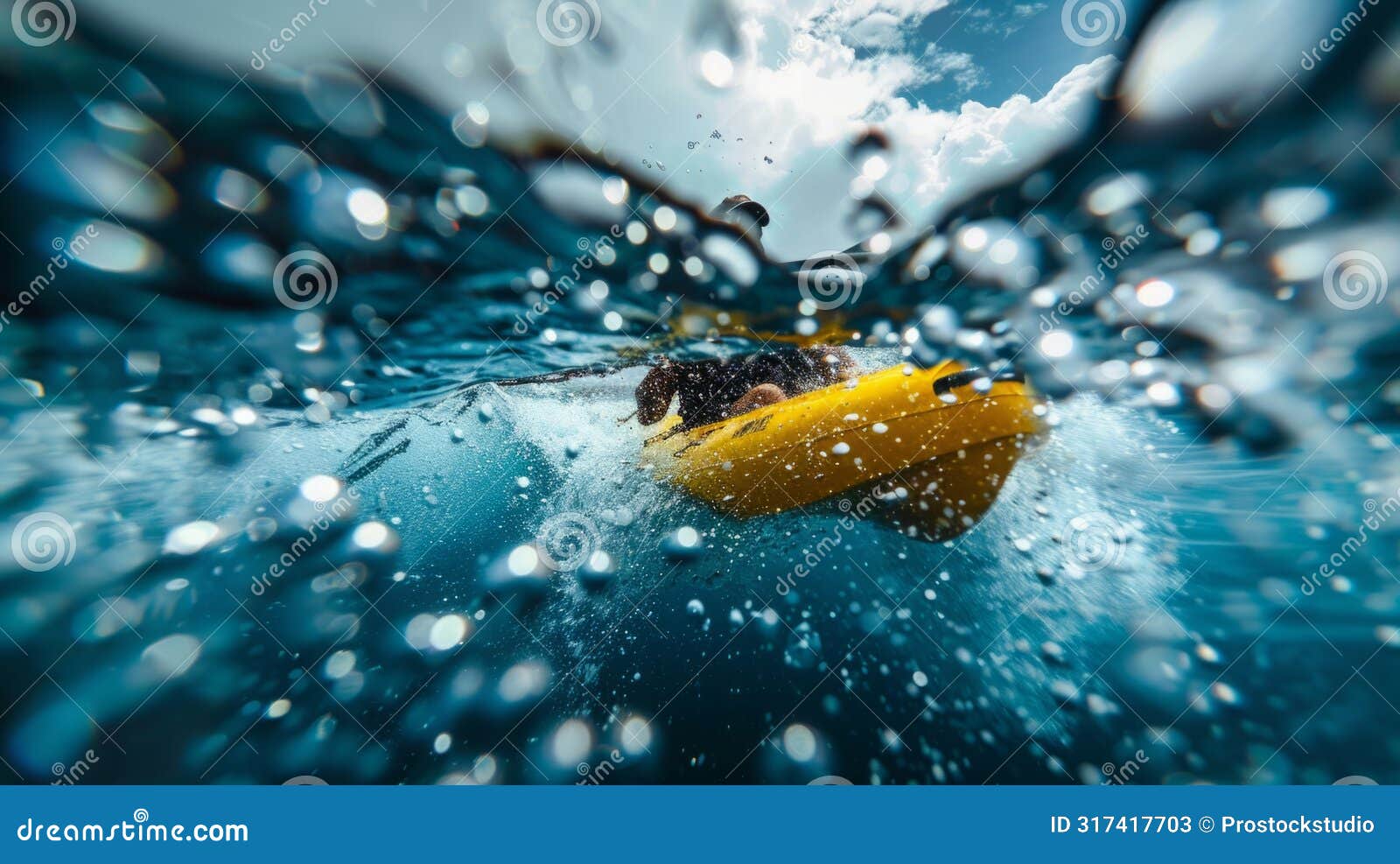 Yellow Raft Floating on Water Stock Image - Image of discovery, device ...