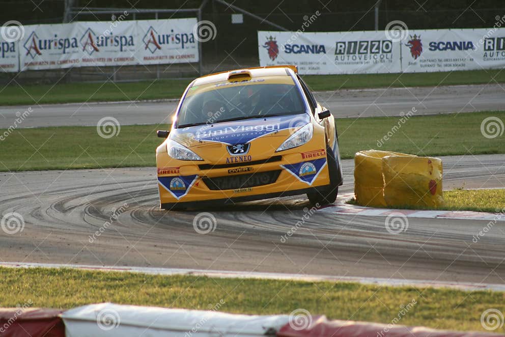 Yellow rally car editorial stock image. Image of machines - 5418034