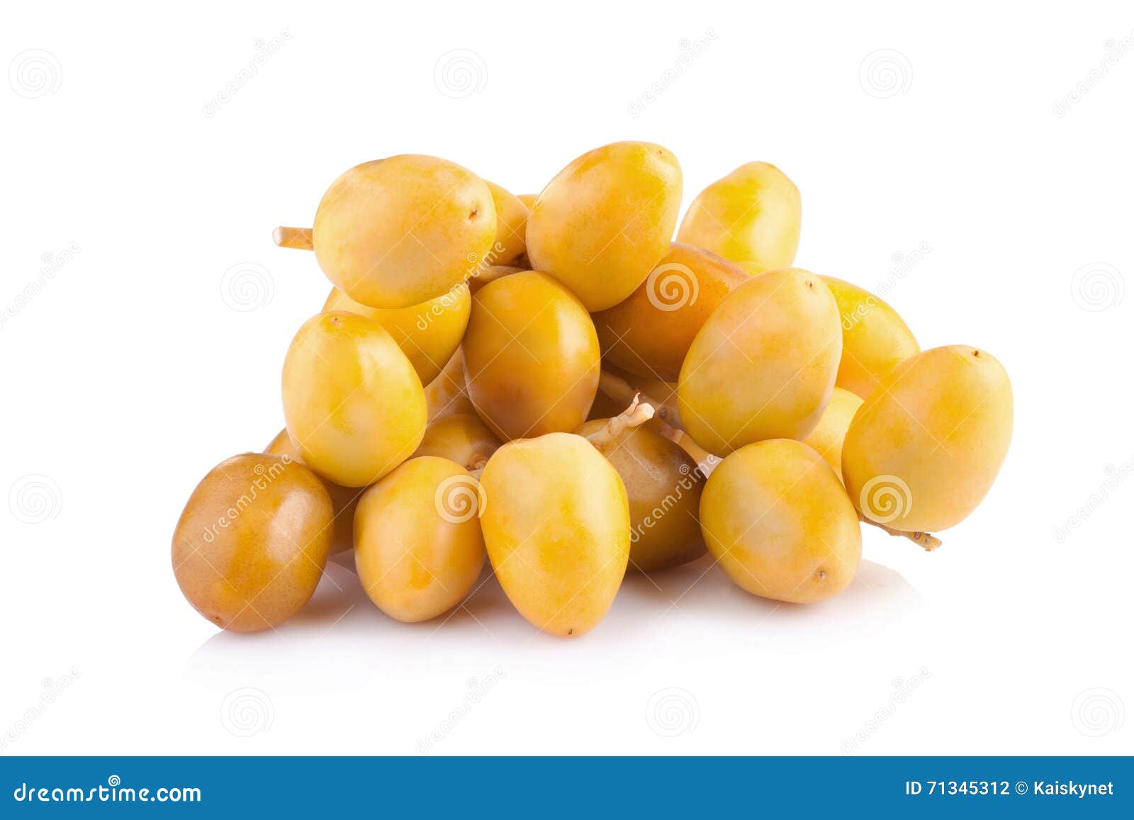 Yellow Raw Dates Isolated on White Background Stock Photo - Image of ...