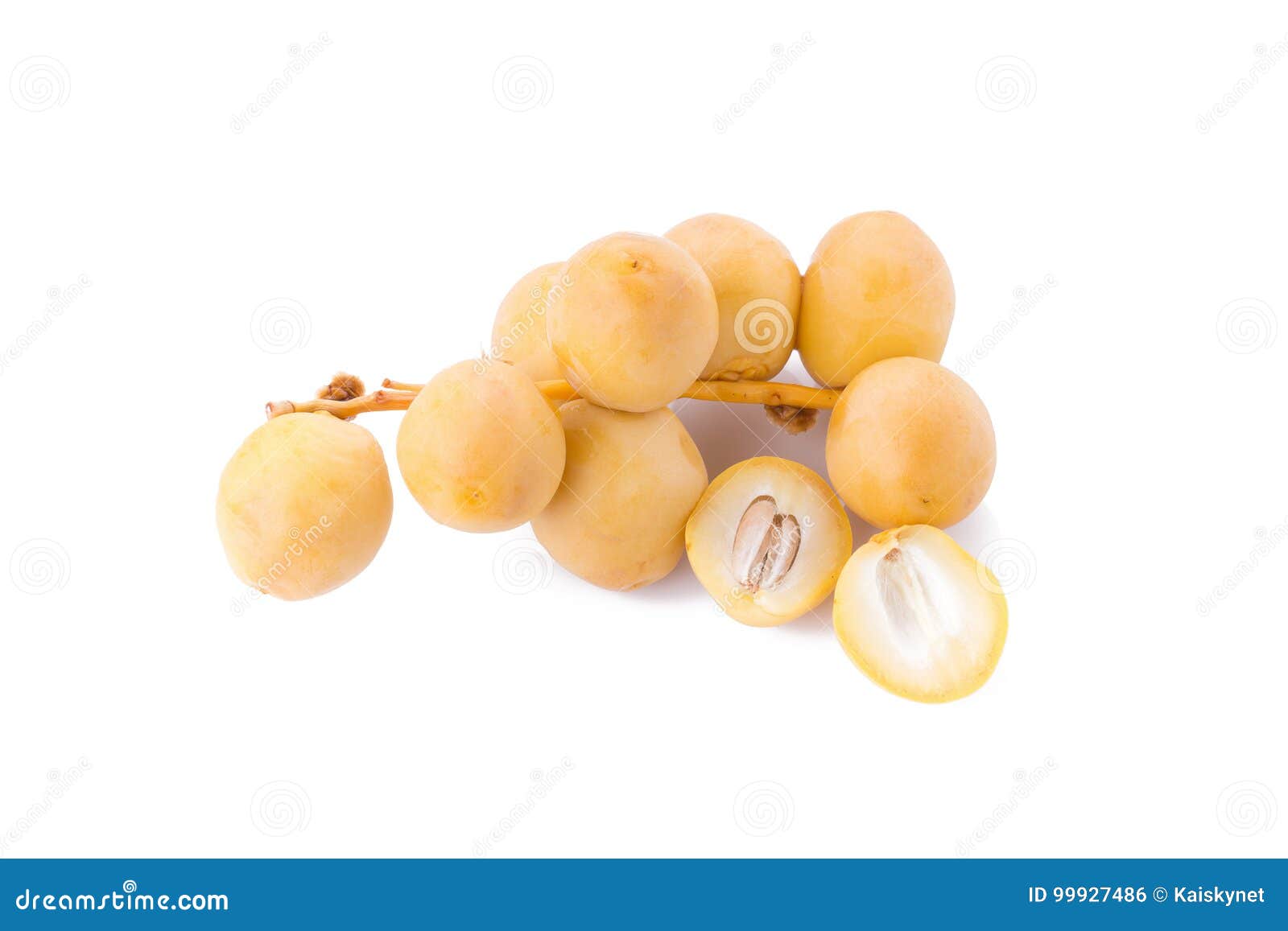 Yellow Raw Dates Isolated on White Background Stock Photo - Image of ...