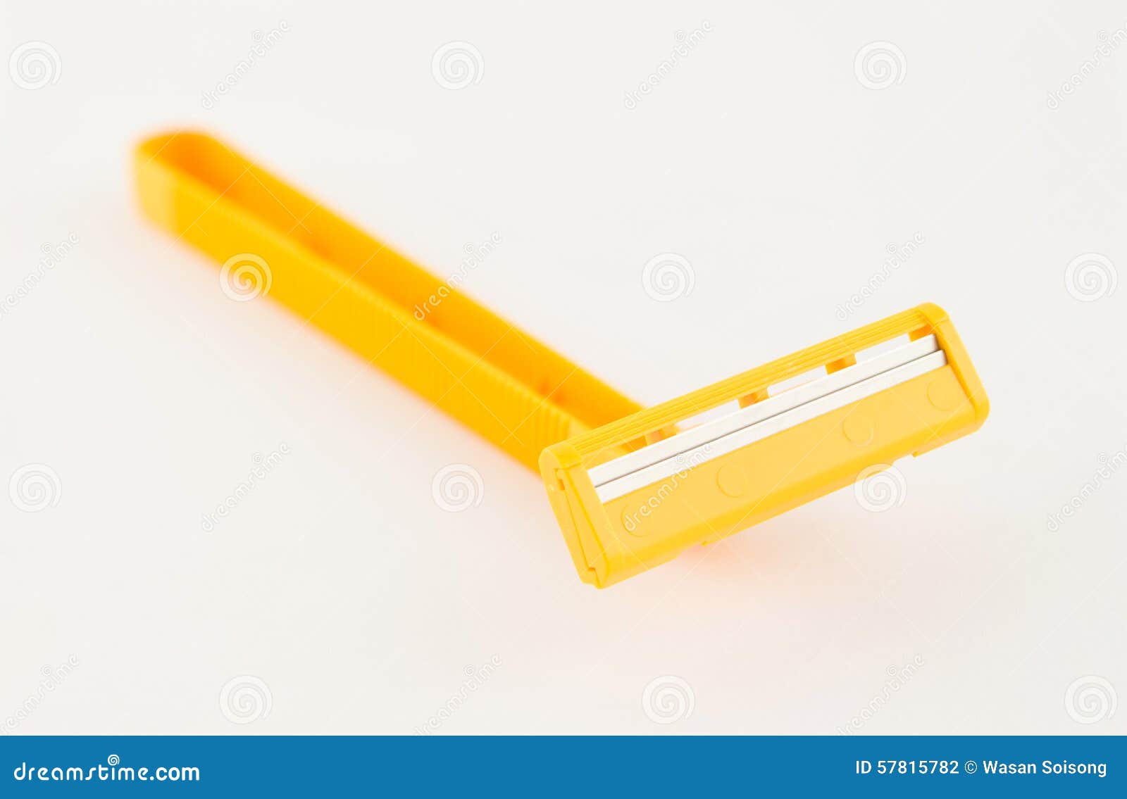 A yellow razor on white stock photo. Image of hair, safety - 57815782