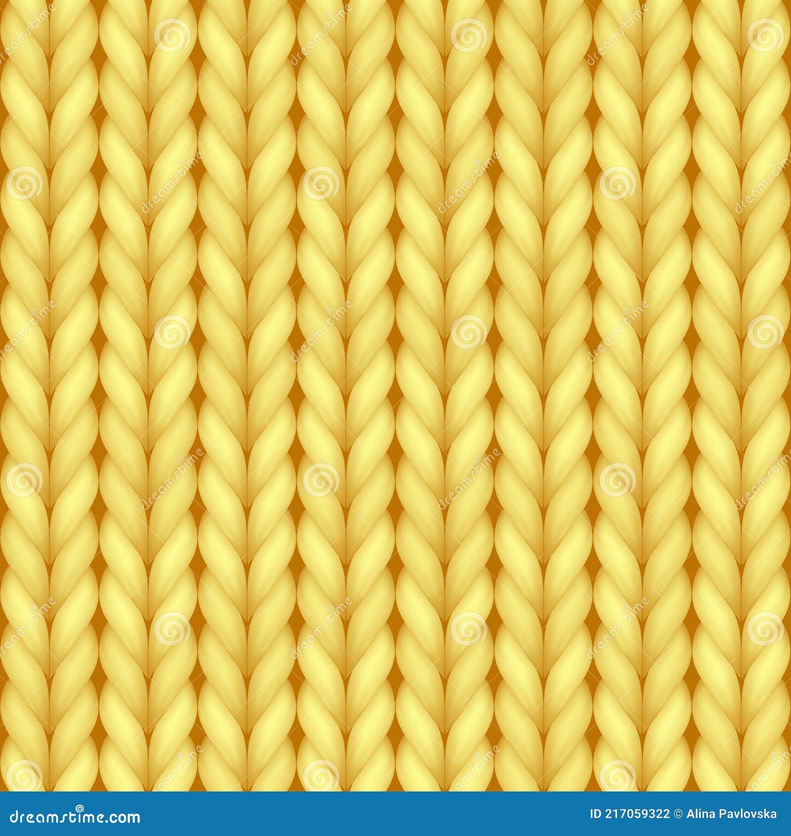 Yellow Realistic Knit Texture Seamless Pattern Of Cozy Wool. Soft Fiber ...